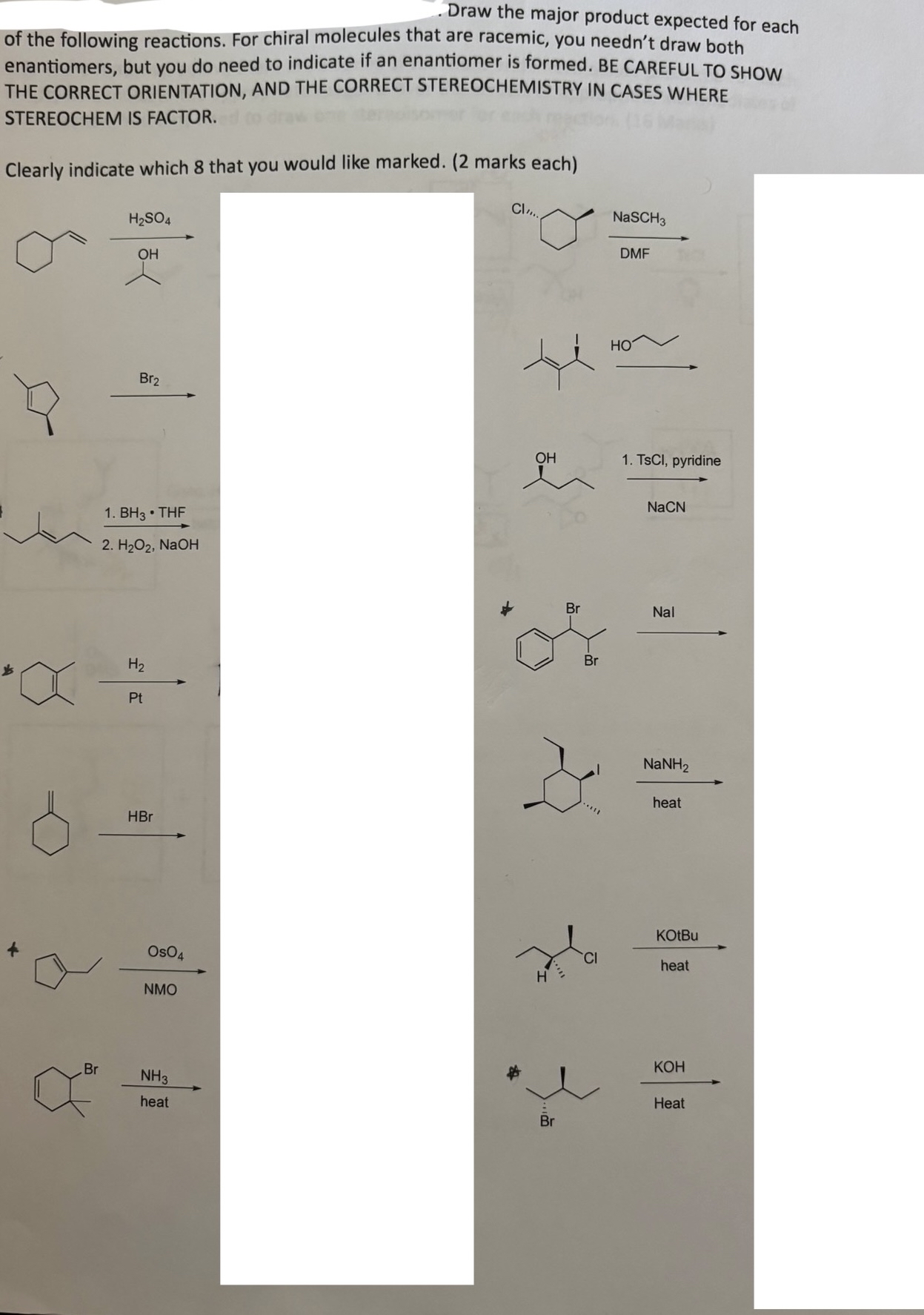 Solved . ﻿Draw the major product expected for each of the | Chegg.com