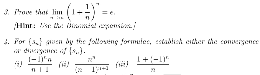 Solved Prove that limn→∞(1+1n)n=e.[Hint: Use the Binomial | Chegg.com