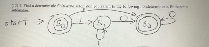 Solved (15) 7. Find a deterministic finite-state automaton | Chegg.com