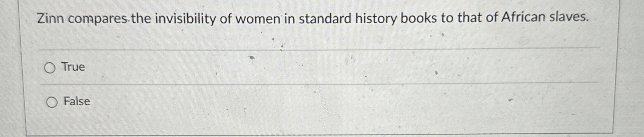 Solved Zinn compares the invisibility of women in standard | Chegg.com