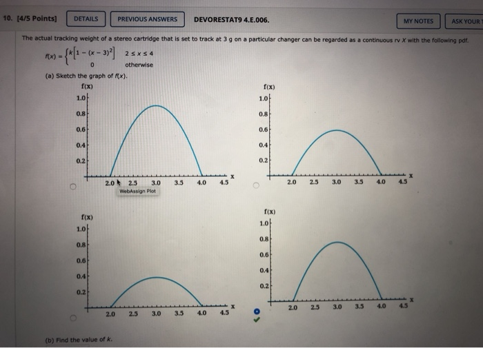Solved 10. [4/5 Points) DETAILS PREVIOUS ANSWERS DEVORESTAT9 | Chegg.com
