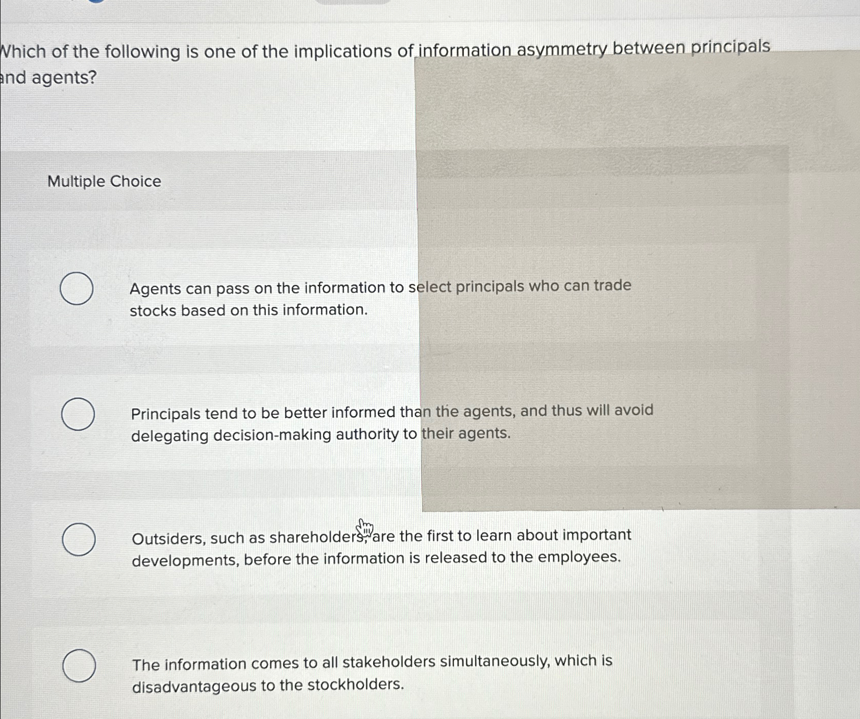 Solved Which of the following is one of the implications of | Chegg.com