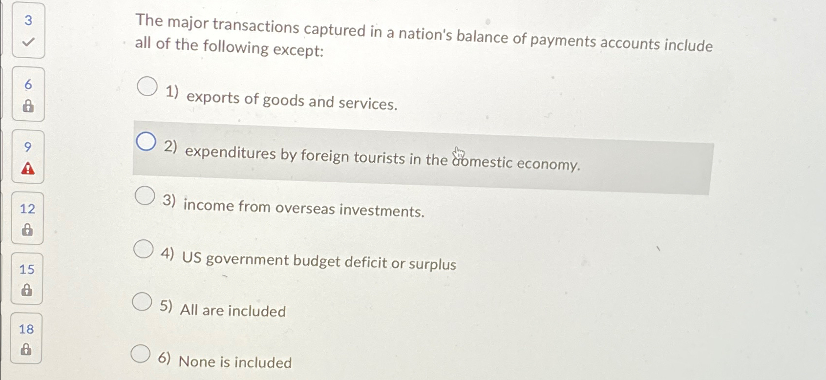 Solved , ﻿The major transactions captured in a nation's | Chegg.com