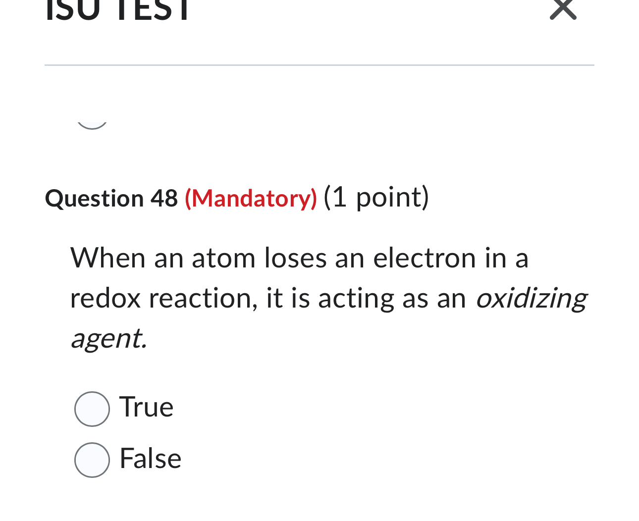 Solved Question 48 (Mandatory) (1 ﻿point)When an atom loses | Chegg.com