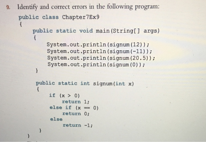 Solved 9. Identify and correct errors in the following | Chegg.com