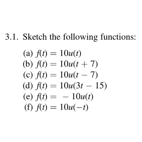 Solved 3.1. ﻿Sketch the following | Chegg.com