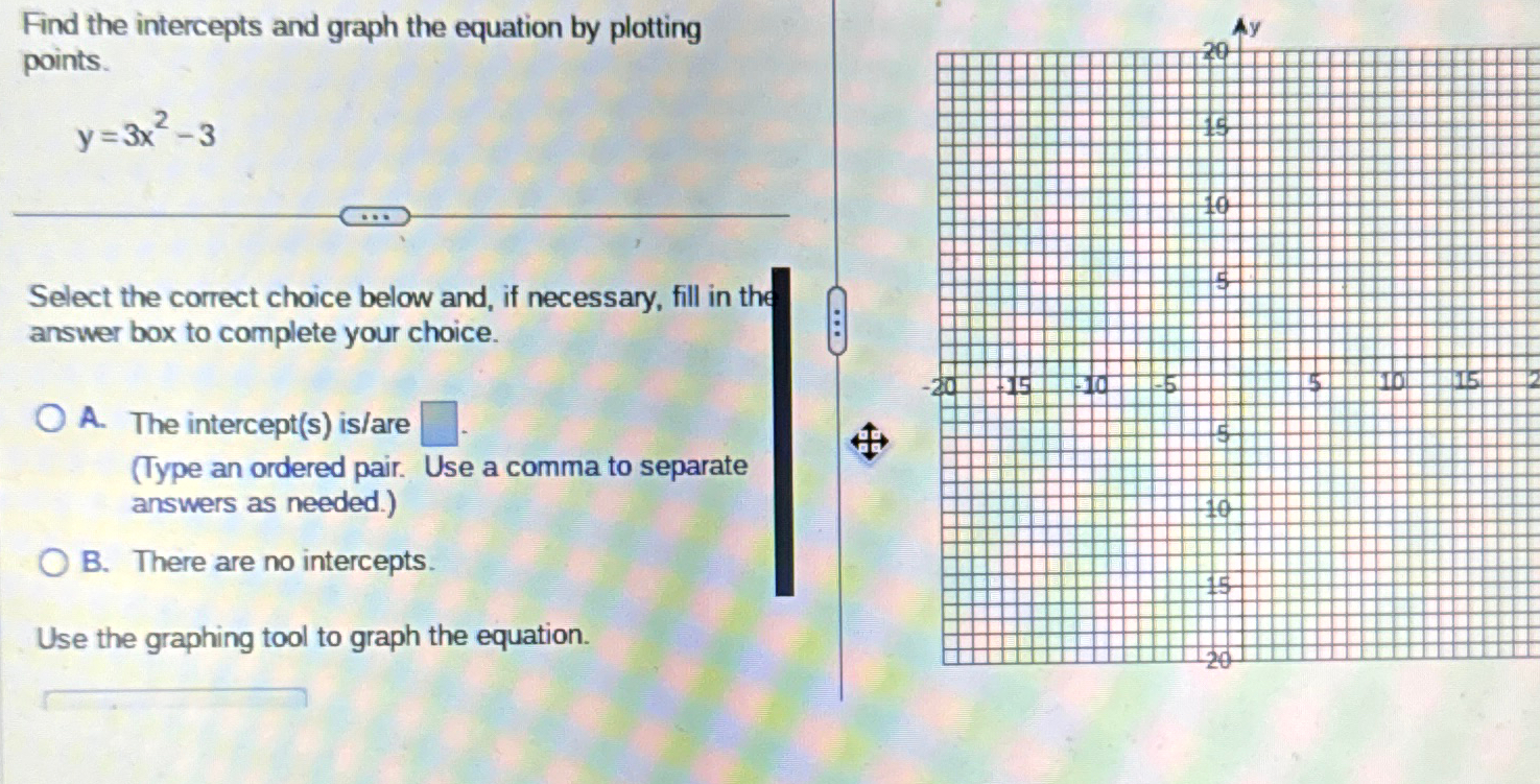 Solved Find the intercepts and graph the equation by | Chegg.com