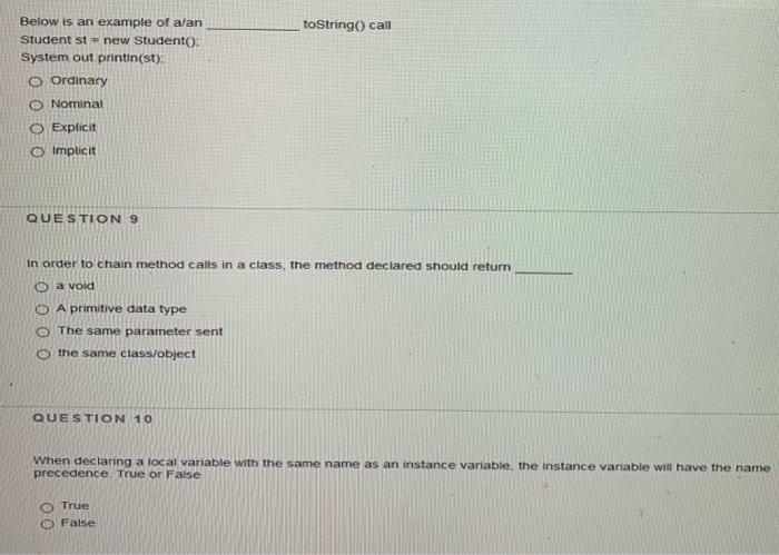 Solved toString call Below is an example of alan Student st | Chegg.com