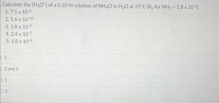 [Solved]: Calculate the ( left[ mathrm{H}_{3} mathrm{O}^