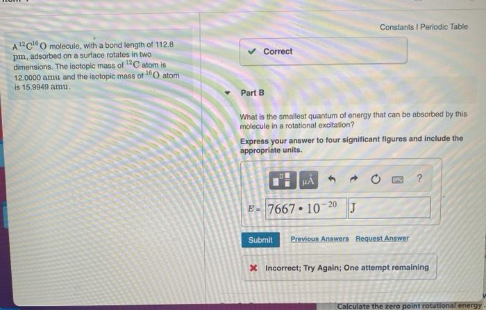 Solved Constants 1 Periodic Table Correct ACO molecule, | Chegg.com
