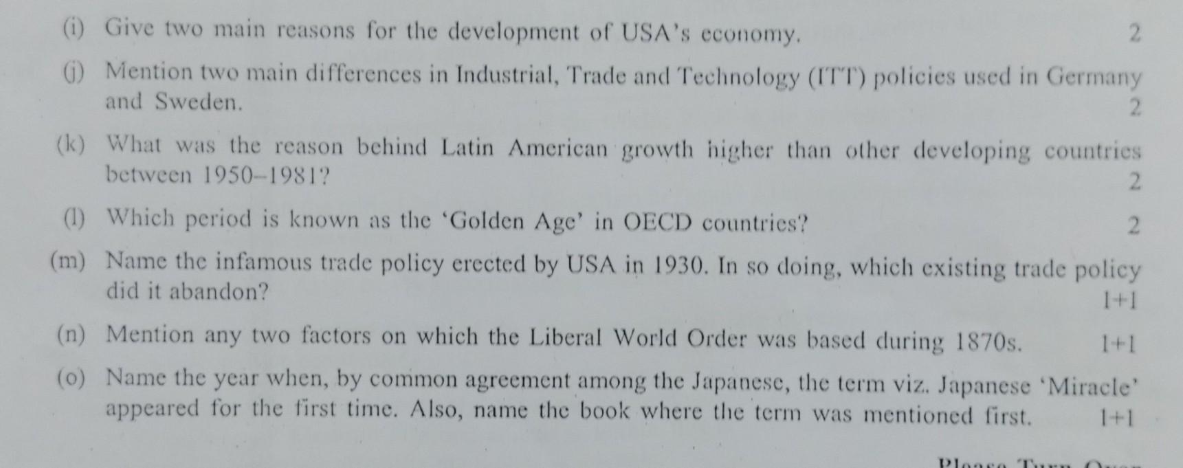 Solved (i) Give two main reasons for the development of | Chegg.com