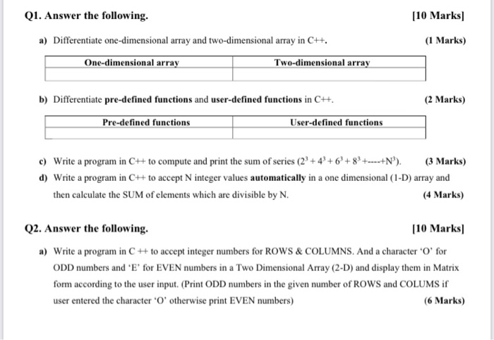Solved Q1. Answer the following. [10 Marks) a) Differentiate | Chegg.com