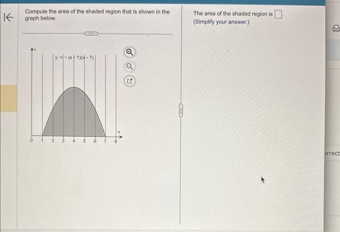 Solved Compute the area of the shaded region that is shown | Chegg.com