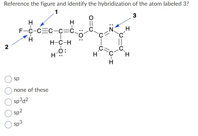 Solved Reference the figure and identify the hybridization | Chegg.com