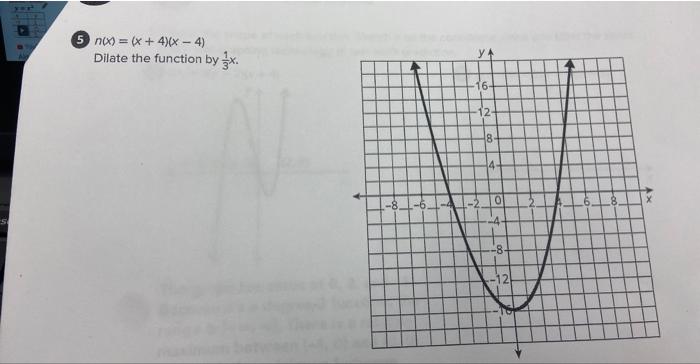 Solved n(x)=(x+4)(x−4) Dilate the function by 31x. | Chegg.com