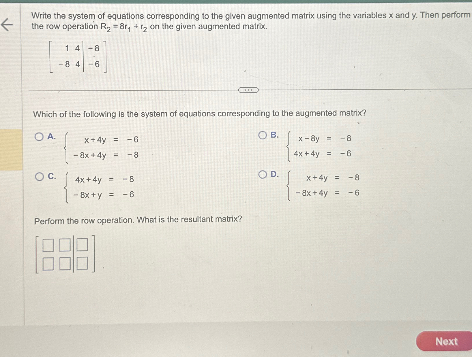 Solved Write the system of equations corresponding to the | Chegg.com