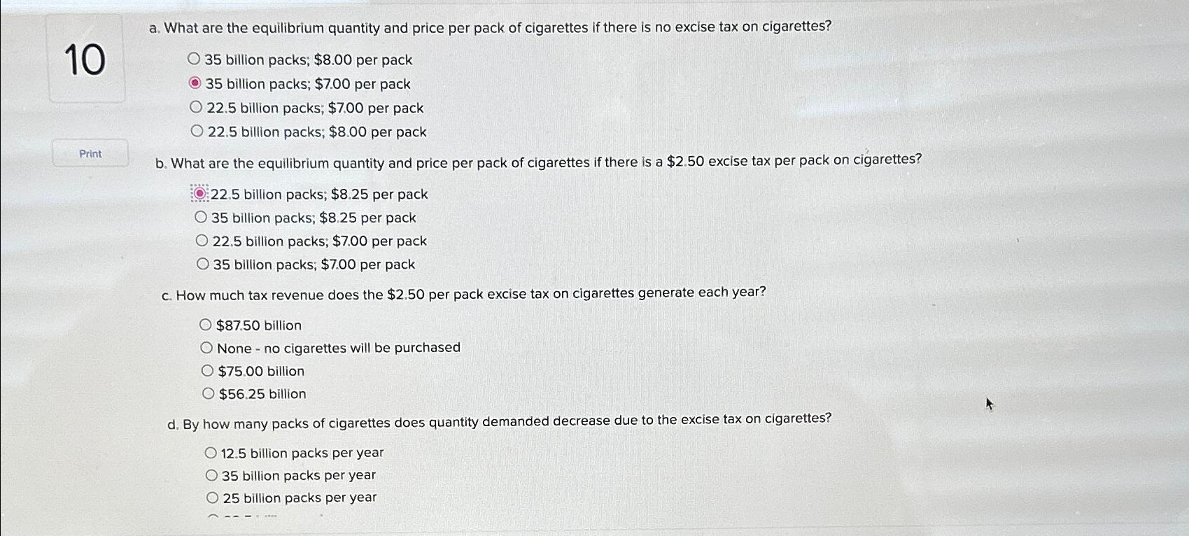 Solved 10a. ﻿What are the equilibrium quantity and price per | Chegg.com