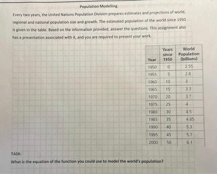 Solved Population Modelling Every two years, the United | Chegg.com
