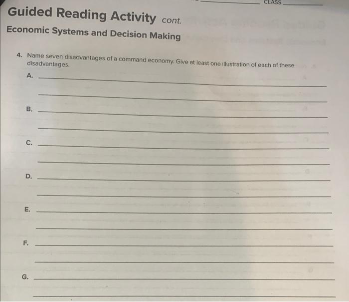 Solved 4. Name seven disadvantages of a command economy. | Chegg.com