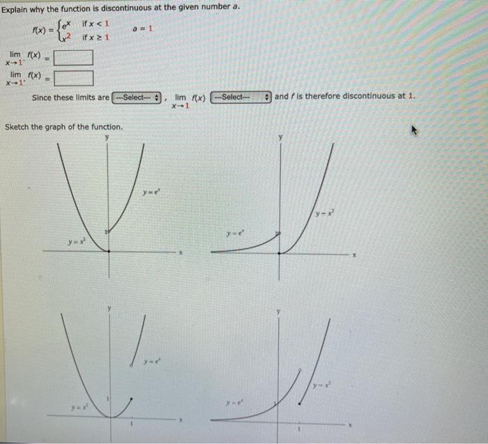 Solved Explain why the function is discontinuous at the | Chegg.com