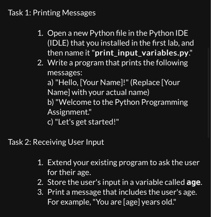 Solved Sk 1 Printing Messages 1 Open A New Python File In 9788