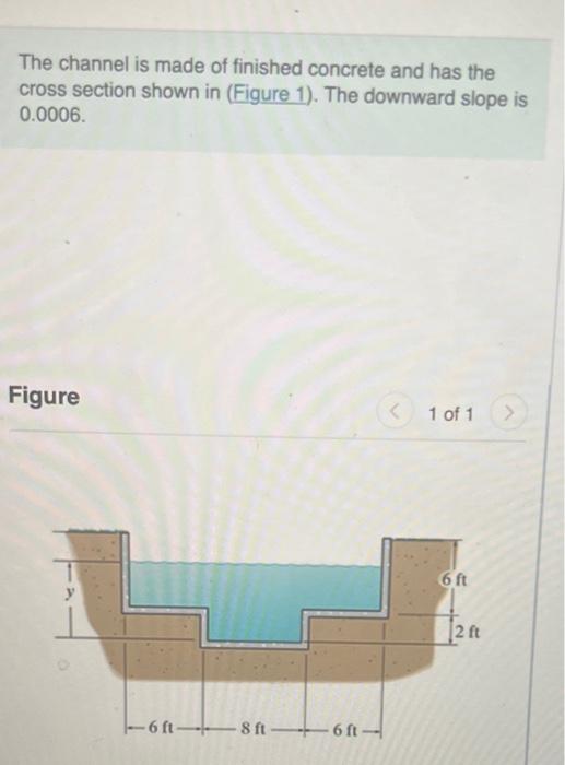 Solved The channel is made of finished concrete and has the | Chegg.com