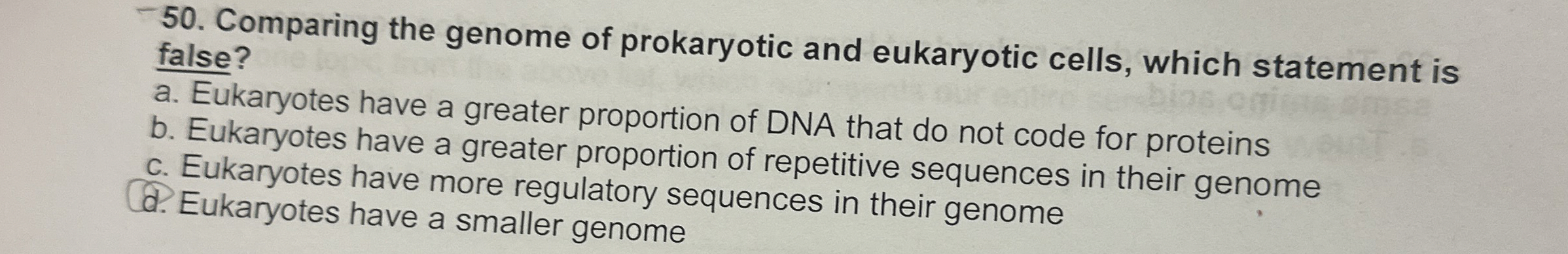 Solved Comparing the genome of prokaryotic and eukaryotic | Chegg.com