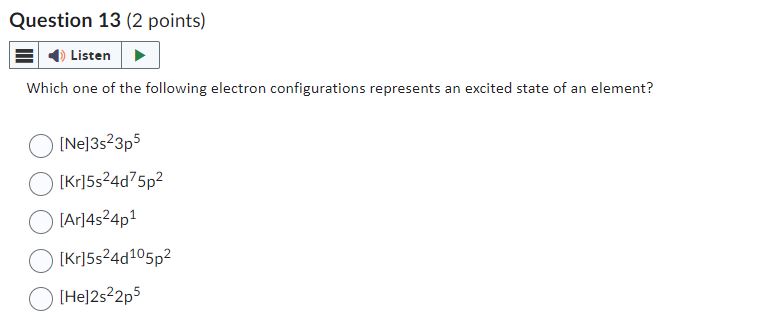 Solved Question 13 (2 ﻿points)Which one of the following | Chegg.com