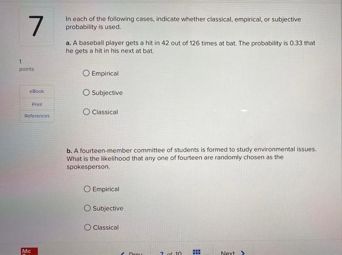 Solved In each of the following cases, indicate whether | Chegg.com