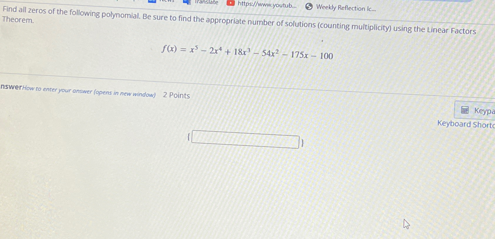 Solved Find all zeros of the following polynomial. Be sure | Chegg.com