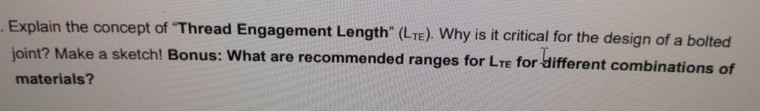 Solved Explain the concept of "Thread Engagement Length" | Chegg.com