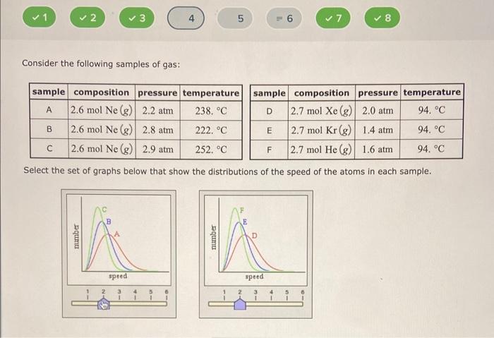 Solved Consider the following samples of gas: Select the set | Chegg.com