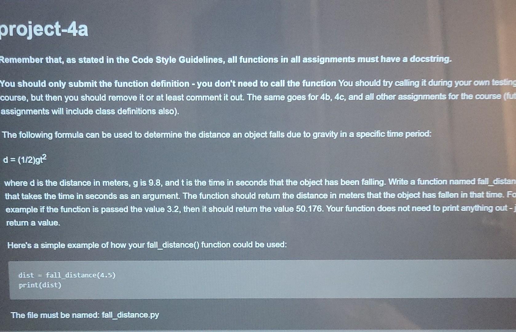 Solved project-4a Remember that, as stated in the Code Style | Chegg.com