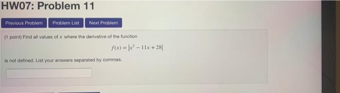 Solved HW07: Problem 11 Previous Problem Probler List Next | Chegg.com