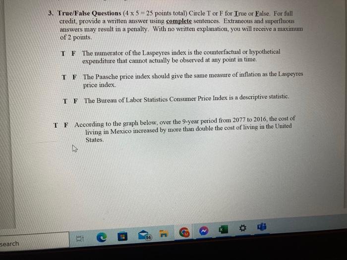 Solved 3. True/False Questions ( 4×5=25 points total) Circle | Chegg.com
