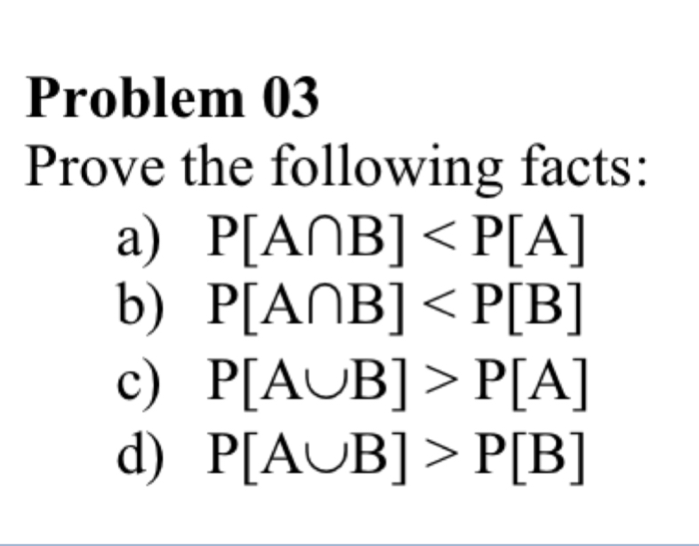 Problem 03Prove the following | Chegg.com
