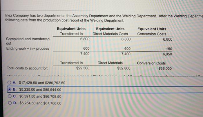Solved Equivalent Units Equivalent Units Equivalent Units | Chegg.com