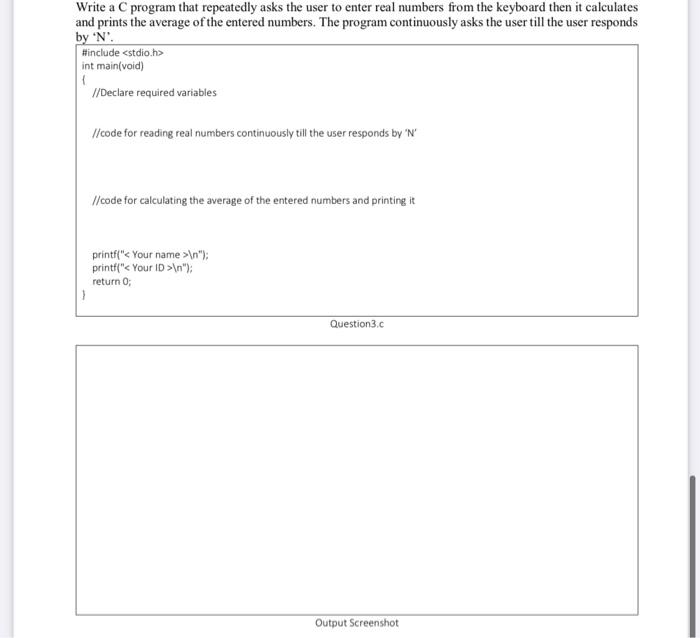 Solved Write a C program that repeatedly asks the user to | Chegg.com