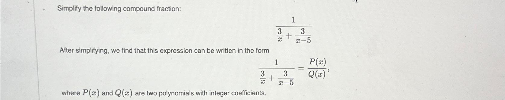 Solved Simplify the following compound | Chegg.com