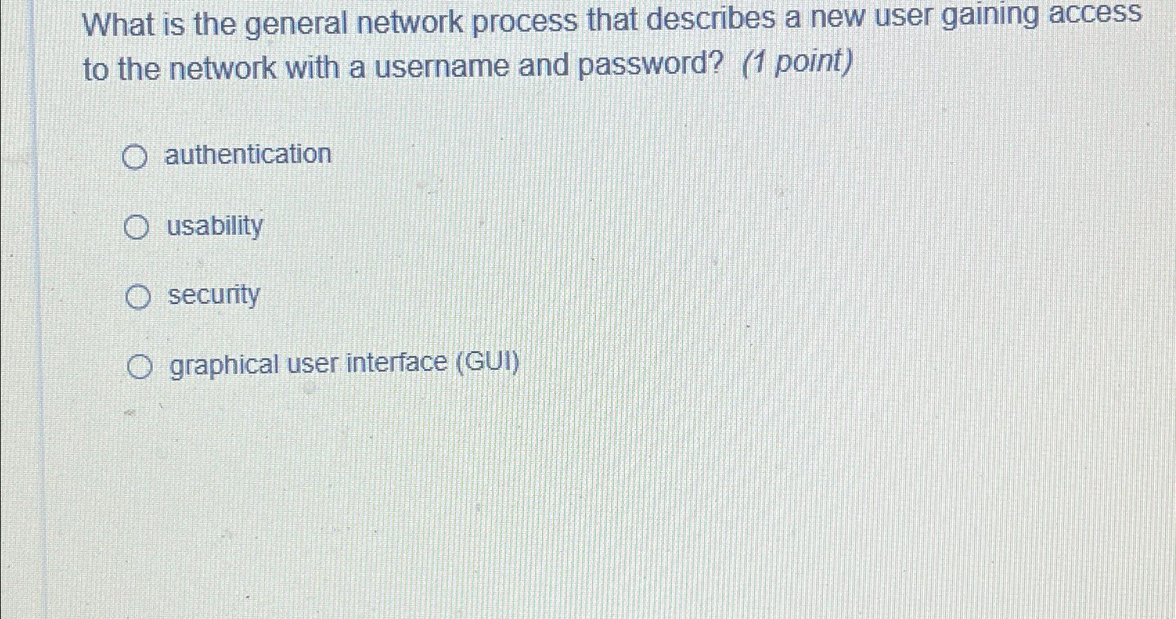 Solved What is the general network process that describes a | Chegg.com