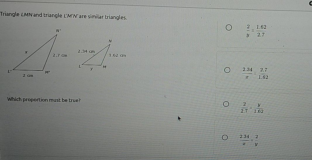 Solved Triangle LMN and triangle L'M'N'are similar | Chegg.com