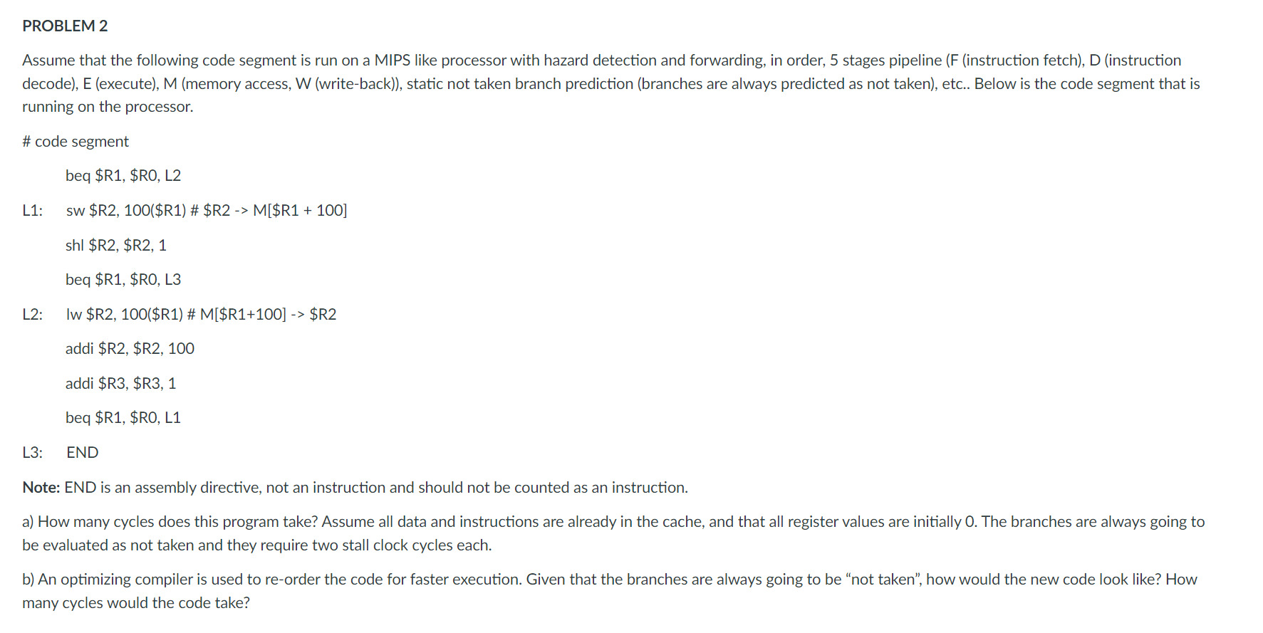 Solved Note: END is an assembly directive, not an | Chegg.com