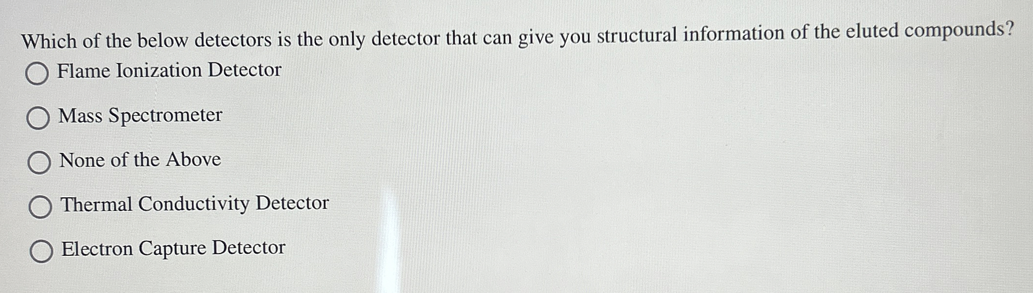 Solved Which of the below detectors is the only detector | Chegg.com