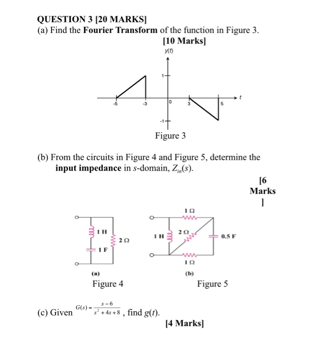 Solved QUESTION 3 [20 MARKS] (a) Find the Fourier Transform | Chegg.com