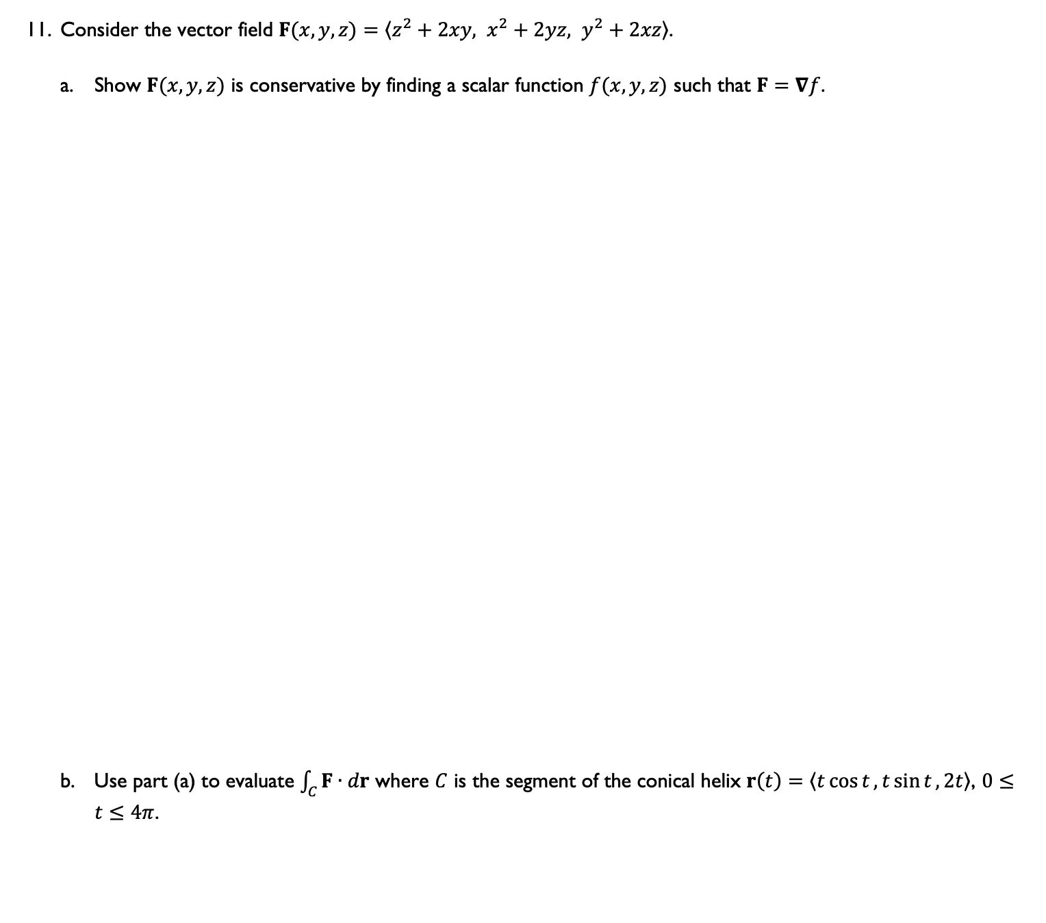 Solved II. ﻿Consider the vector field | Chegg.com