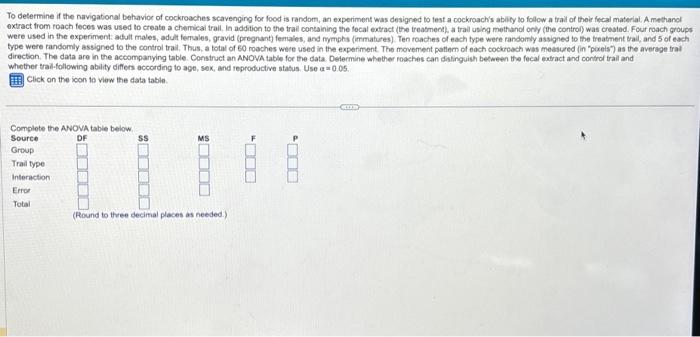 Solved To determine if the navigational behavior of | Chegg.com