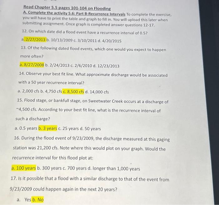 Solved Laboratory 5: Water, Groundwater Processes, Resources | Chegg.com