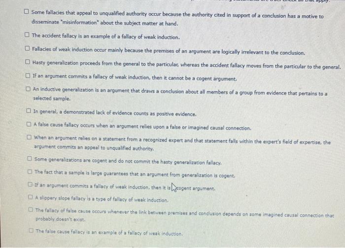 Solved Some fallacies that appeal to unqualified authority | Chegg.com