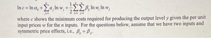 Solved How do I derive the input demand function for input | Chegg.com
