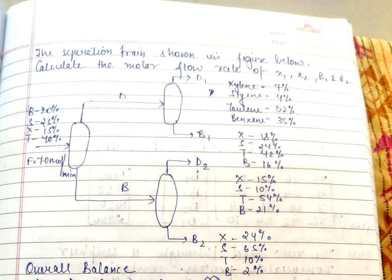 [Solved]: The separation frain shown un figure below. Calcul